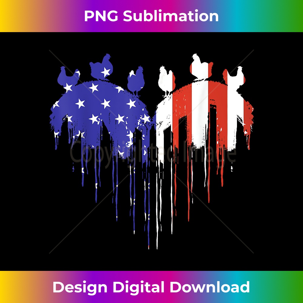 American Flag Heart Red White Chickens And Blue 4th Of July | Inspire ...