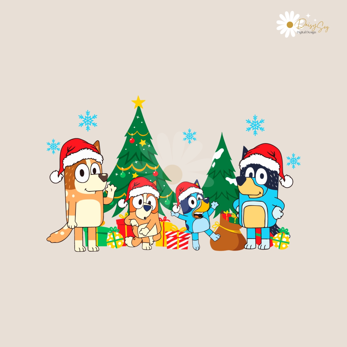Funny Bluey Christmas Tree SVG Graphic Design File | Inspire Uplift