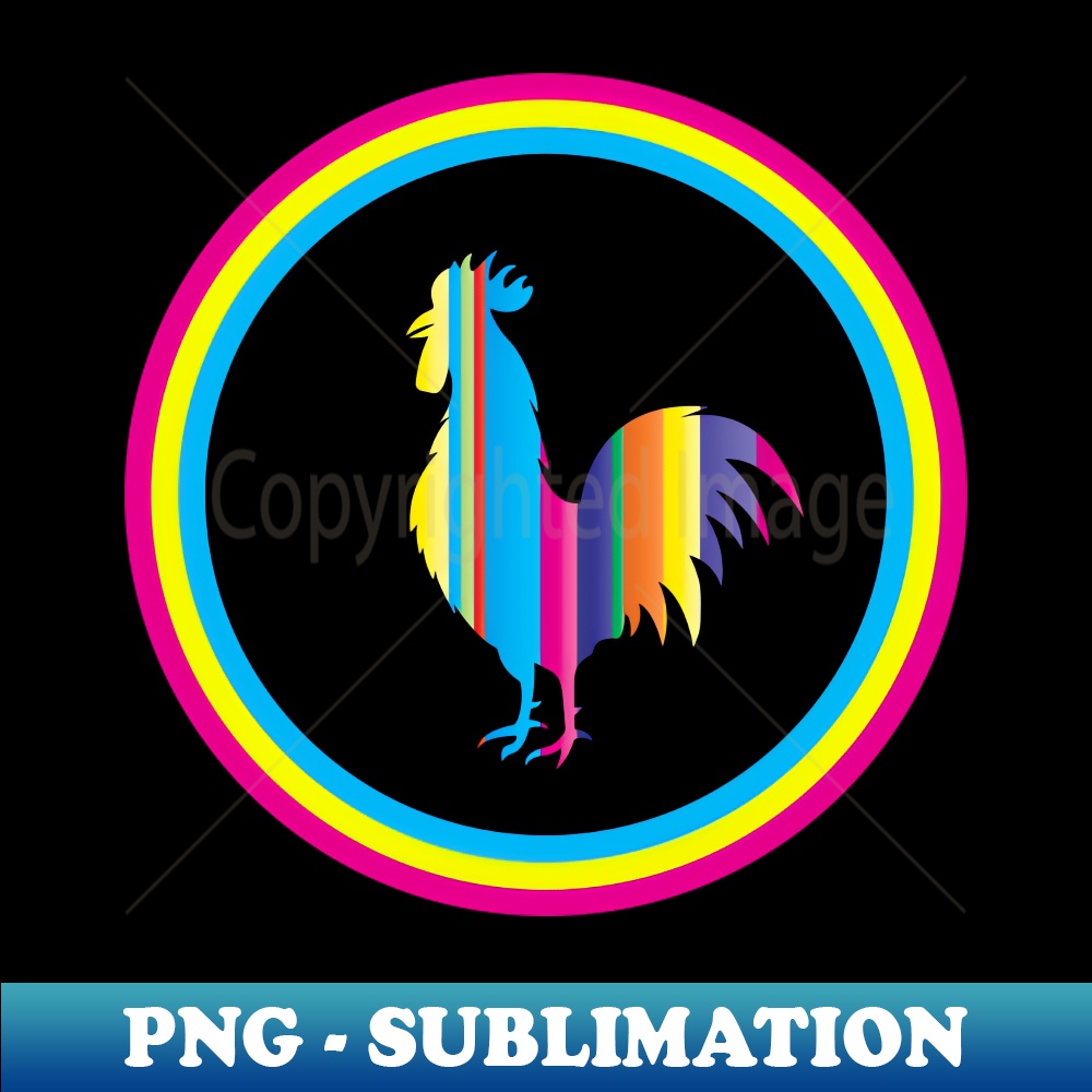 Rainbow Rooster - Unique Sublimation PNG Download - Create w - Inspire ...