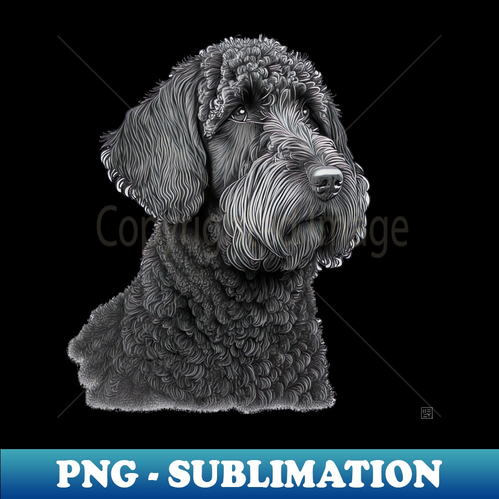 AI Art Portrait of a Black Labradoodle Line Art - Premium PN - Inspire ...