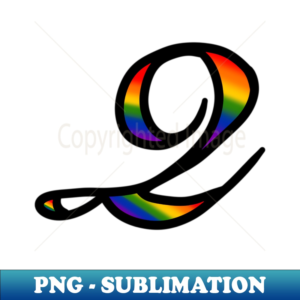 Rainbow Cursive Letter Q - Exclusive PNG Sublimation Downloa | Inspire ...