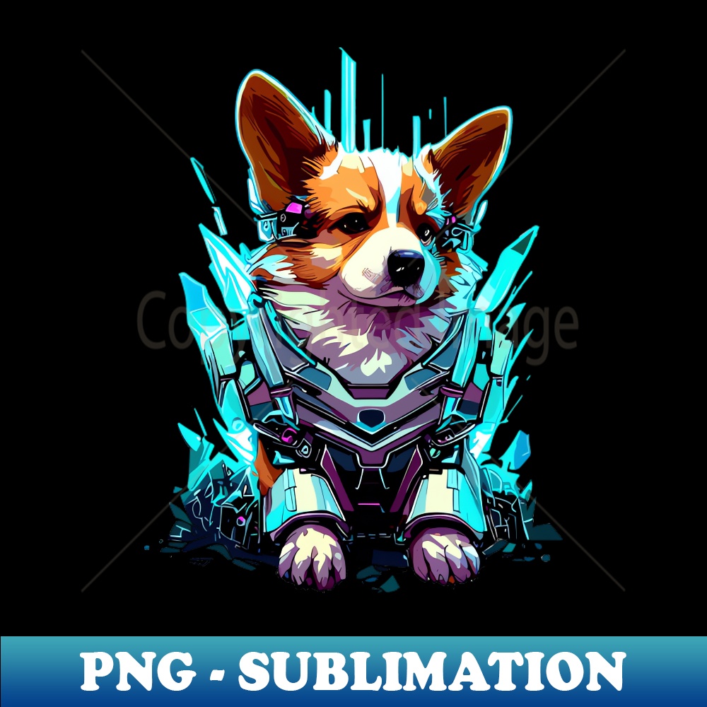 Cyber blue neon robot corgi - Special Edition Sublimation PN | Inspire ...