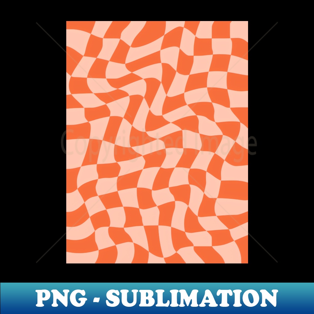 Orange and Peach Wavy Checkered Pattern - PNG Transparent Di - Inspire ...