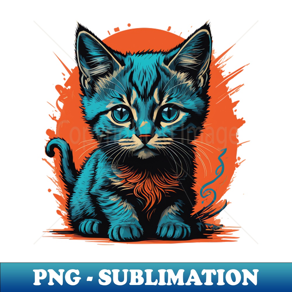 Cute cat she looks innocently - Retro PNG Sublimation Digita | Inspire ...