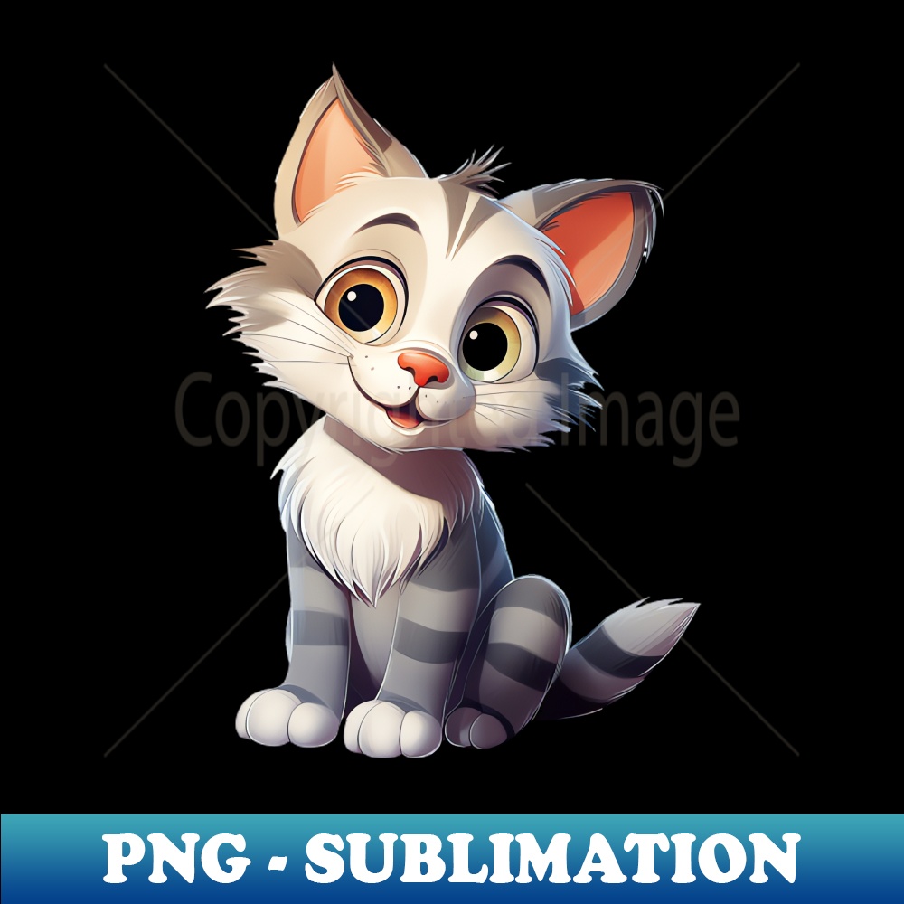 Cartoon Tabby Cat - PNG Transparent Sublimation Design - Add - Inspire ...