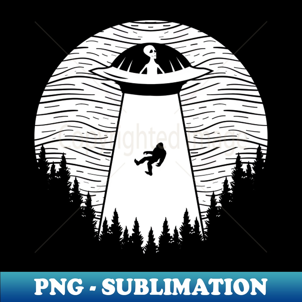 Bigfoot Ufo Abduction - PNG Transparent Sublimation File - D - Inspire ...