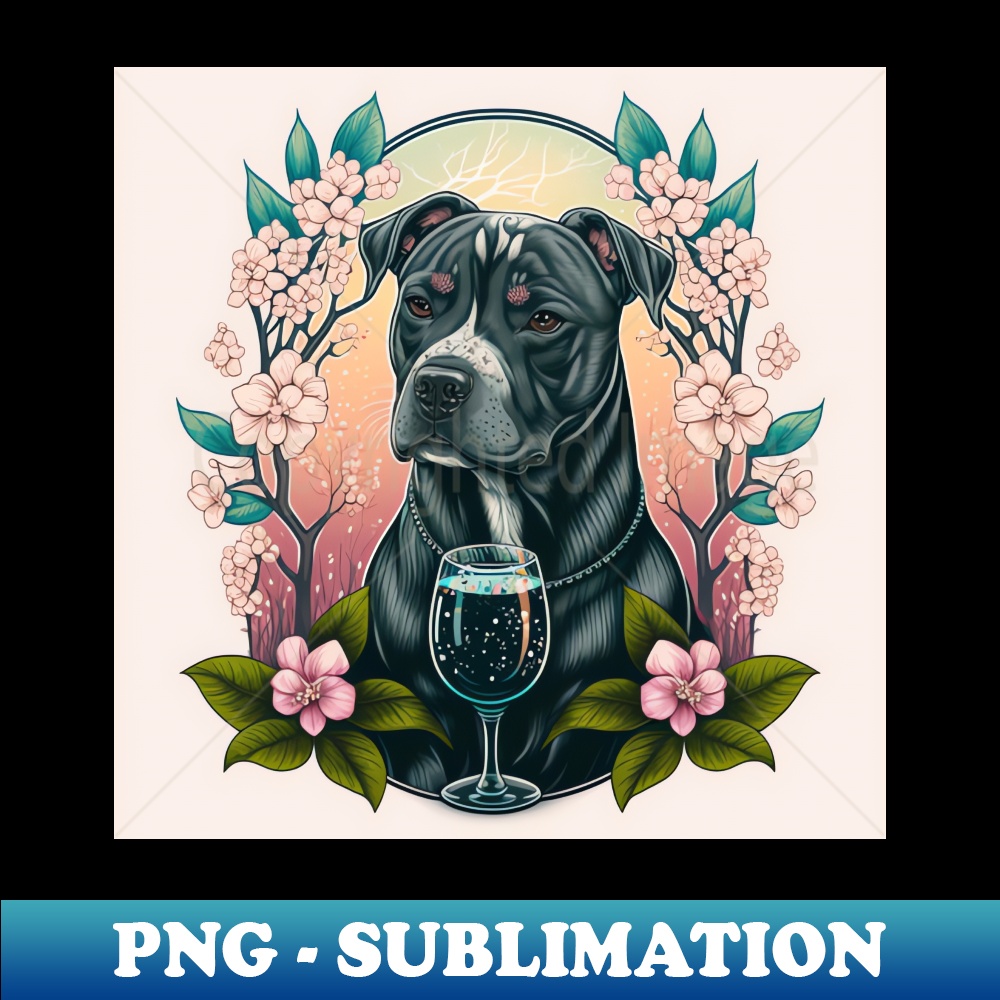 Staffy Enjoys A Drink - PNG Transparent Digital Download Fil | Inspire ...