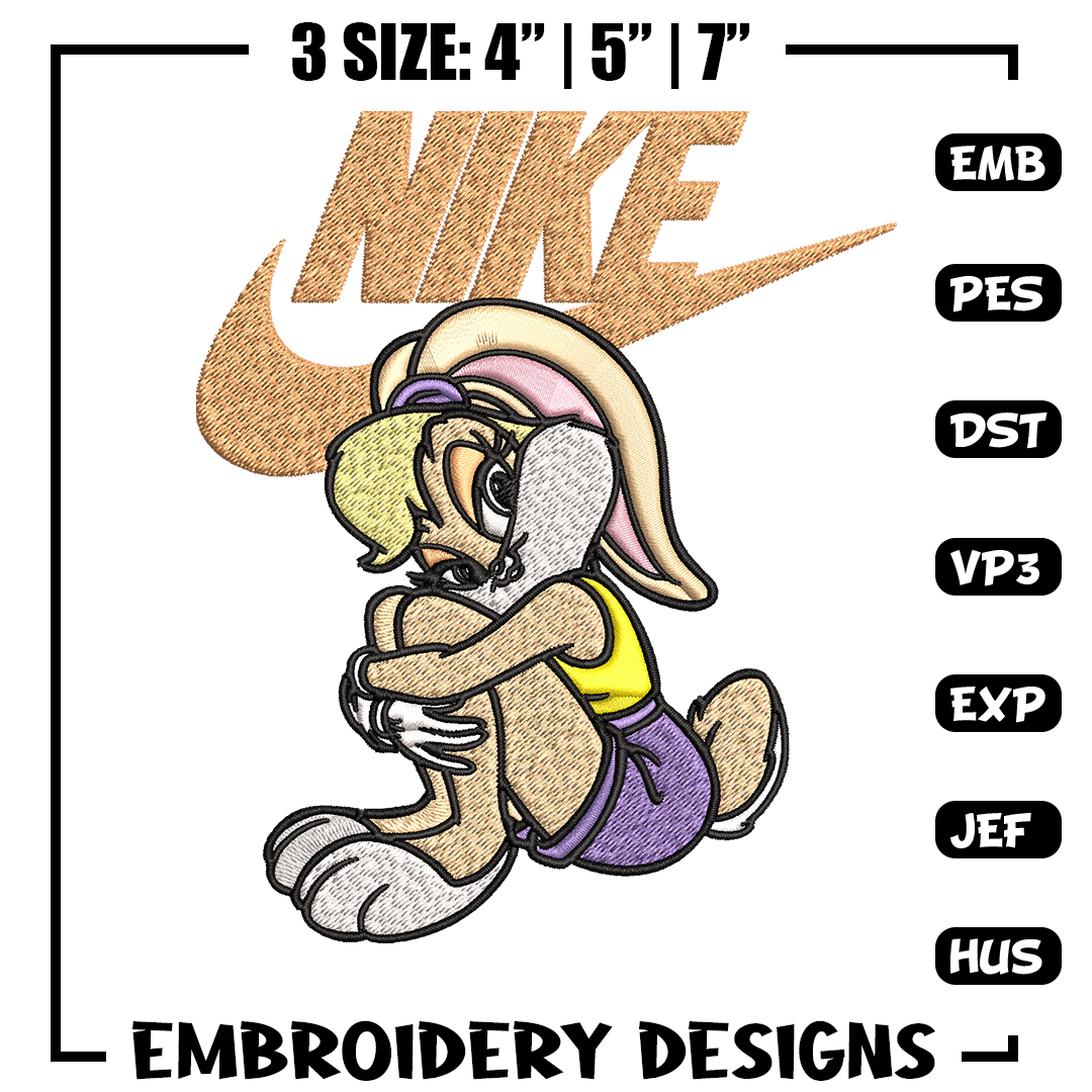 Lola Bunny Nike Embroidery design, Lola Bunny cartoon Embroi - Inspire ...