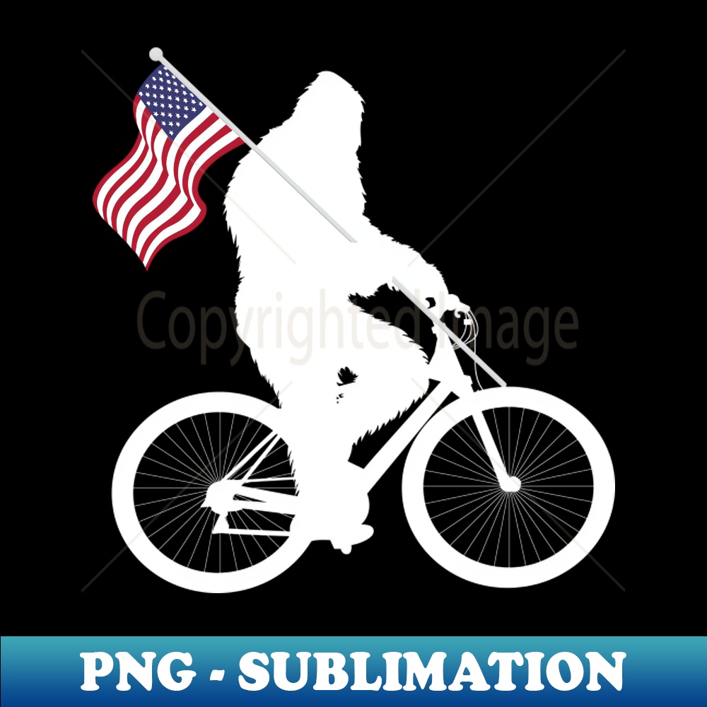 Bigfoot Riding BIke American Flag - Unique Sublimation PNG D | Inspire ...