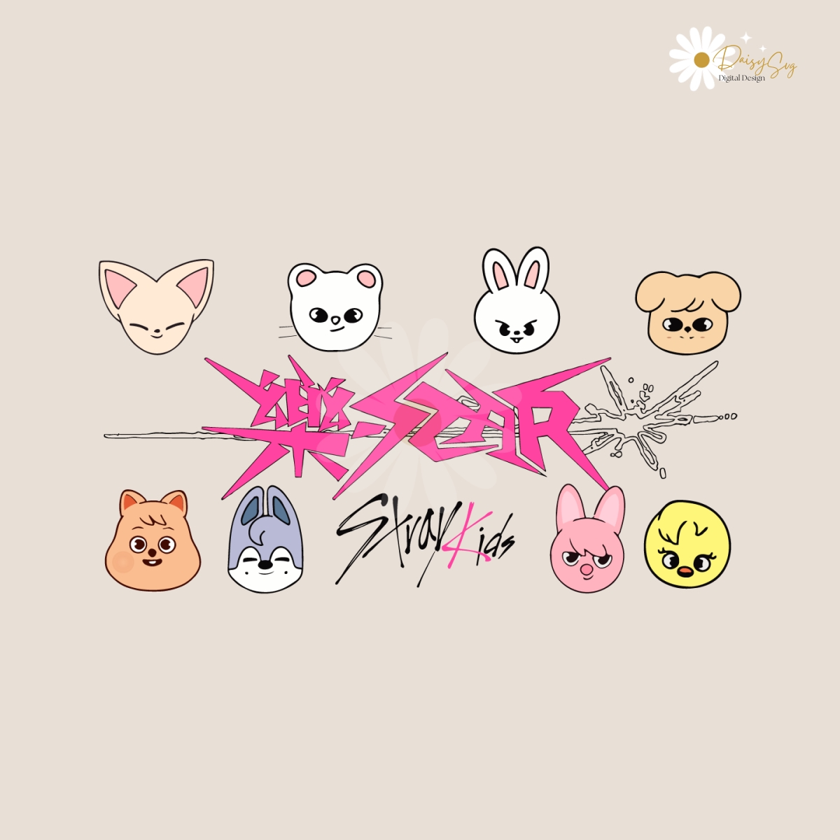 Stray Kids Skzoo Rock Star Cute SVG Graphic Design File - Inspire Uplift