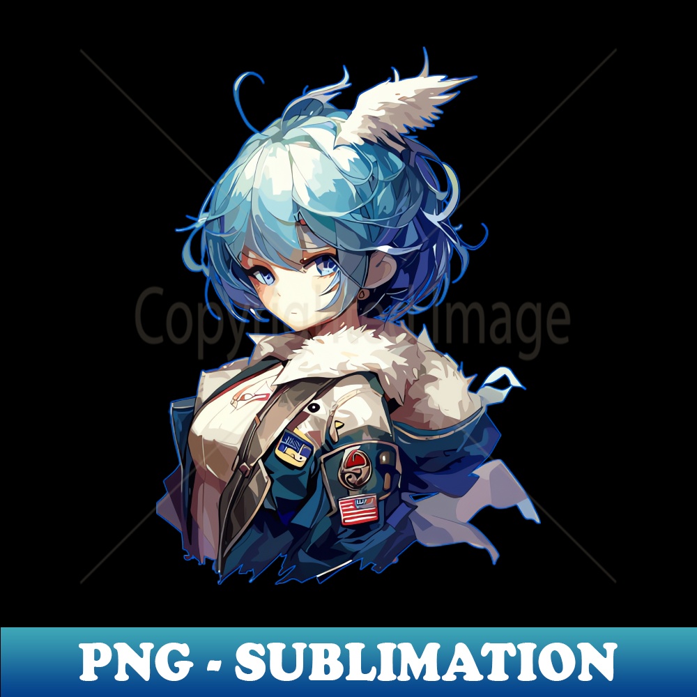 Blue hair anime Angel soldier girl - Aesthetic Sublimation D - Inspire ...