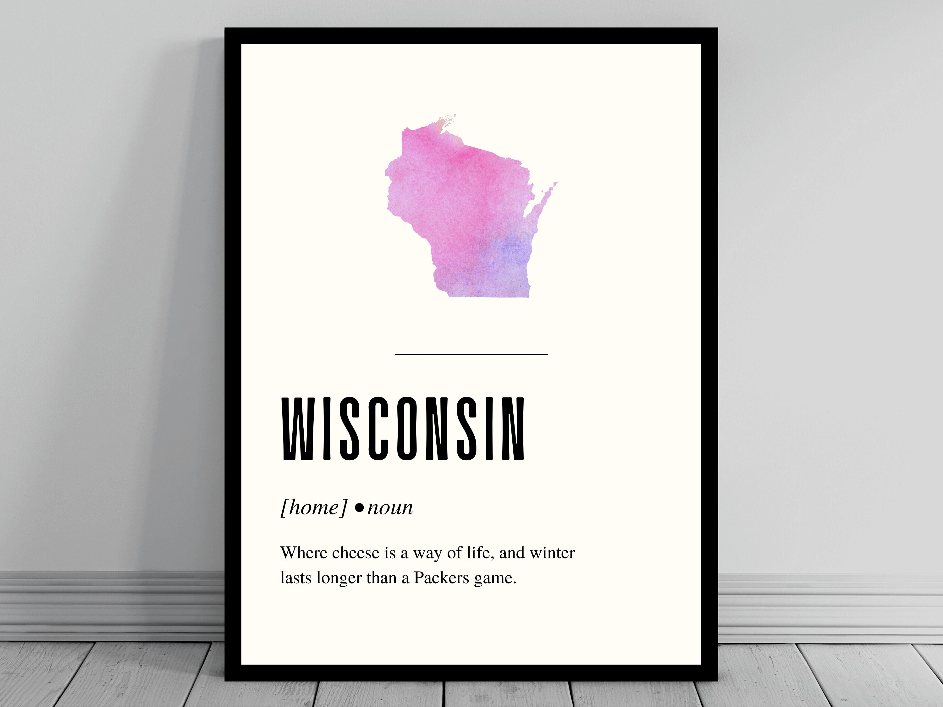 Funny Wisconsin Definition Print Wisconsin Poster Minimali - Inspire Uplift