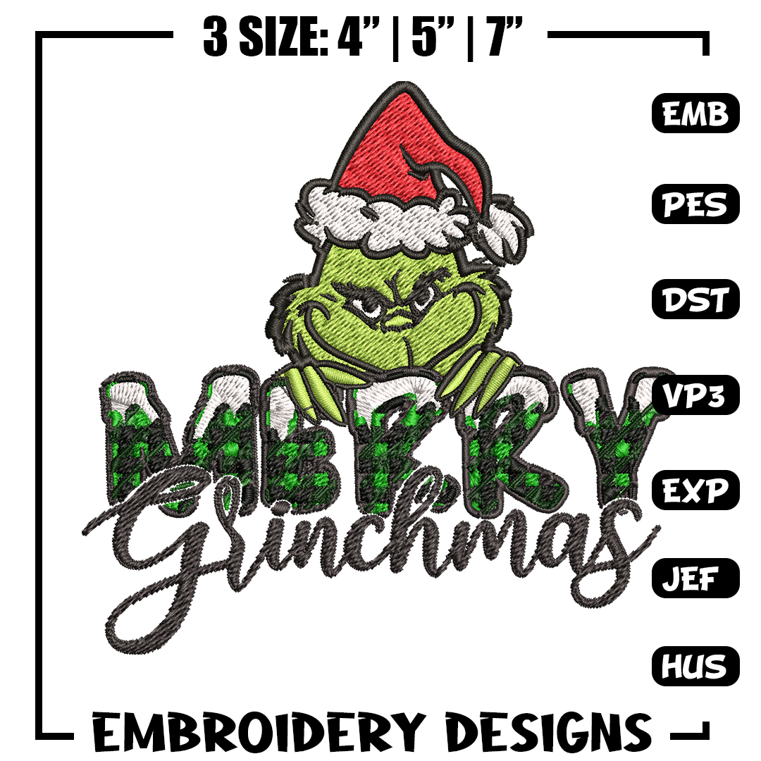 Merry Grinch Embroidery design, Grinch Merry Christmas Embro | Inspire ...