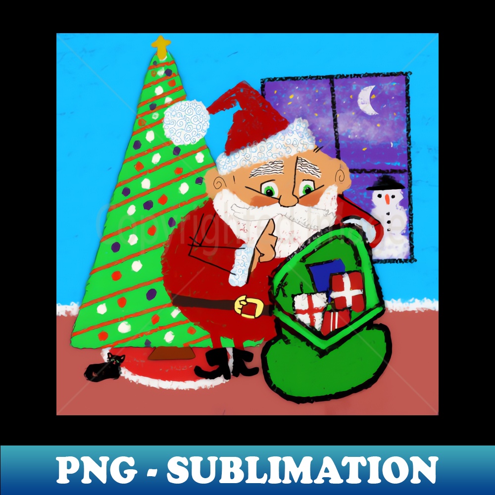 Santa Visiting on Christmas Eve - High-Quality PNG Sublimati - Inspire ...