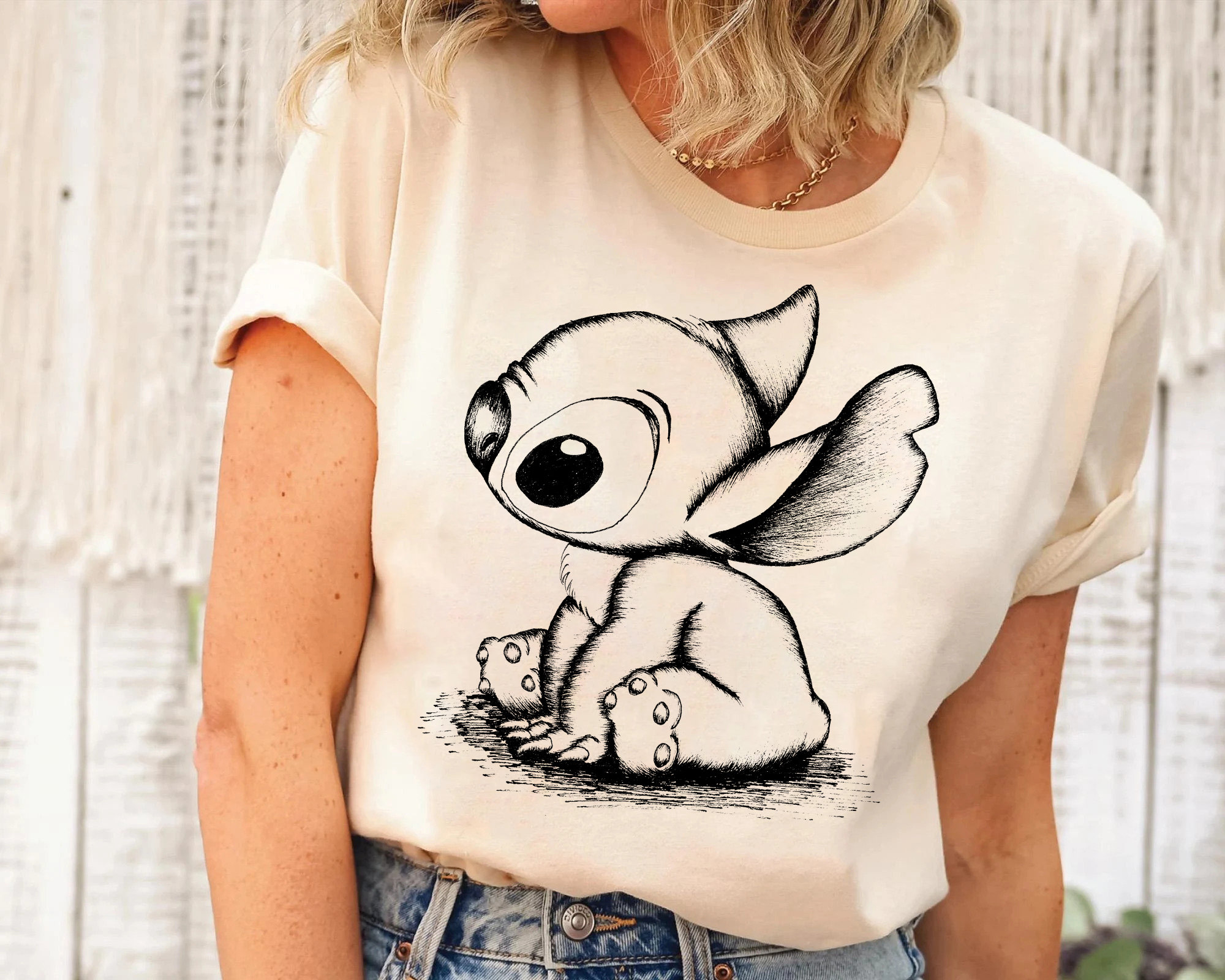 Disney Stitch Sketch Portrait Shirt, Cute Lilo and Stitch Sh | Inspire ...