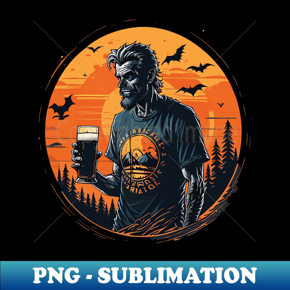 Zombie Holding Beer Glass - Special Edition Sublimation PNG | Inspire ...