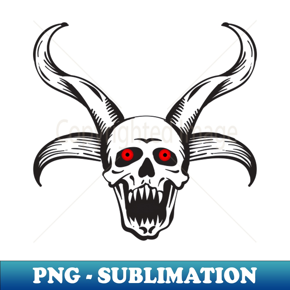 Halloween Scary Red Eye Skull - PNG Transparent Sublimation - Inspire ...