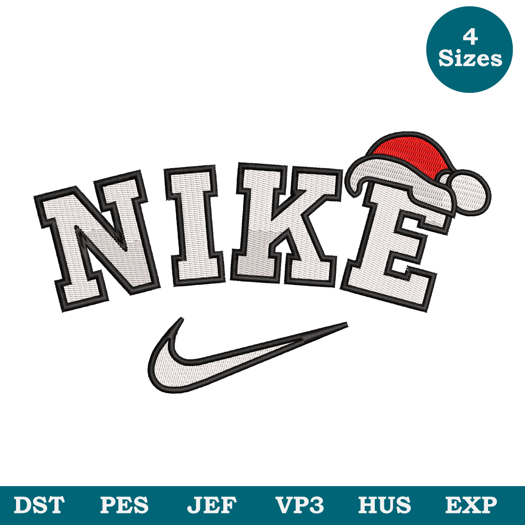 Nike Christmas Embroidery Design, Christmas Hat Embroidery D | Inspire ...