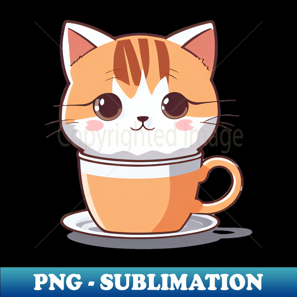Cat in Cup - PNG Transparent Sublimation File - Defying the - Inspire ...