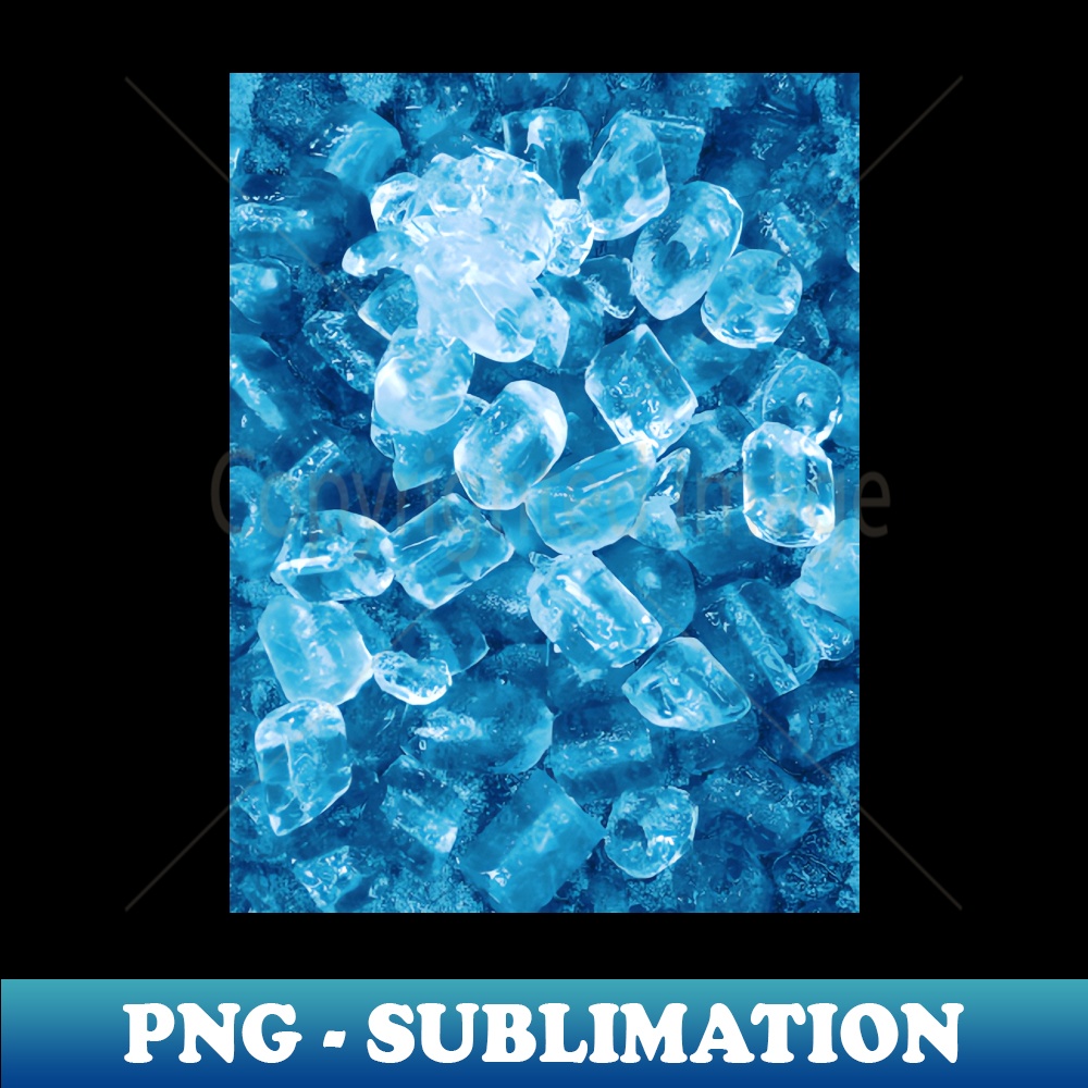 Blue Cold Ice Cubes Pattern - Artistic Sublimation Digital F - Inspire ...