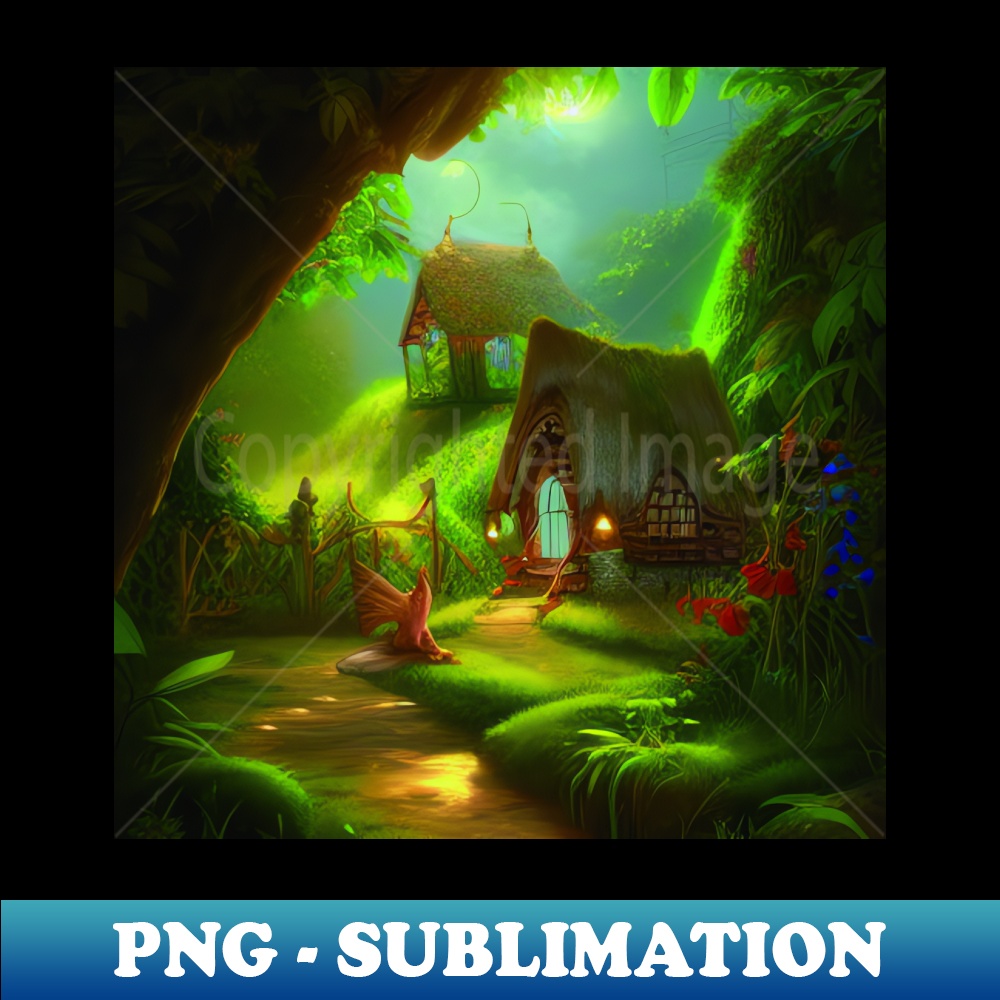 Fantasy Green House In a Greenery Scene Fantasy Cottagecore | Inspire ...