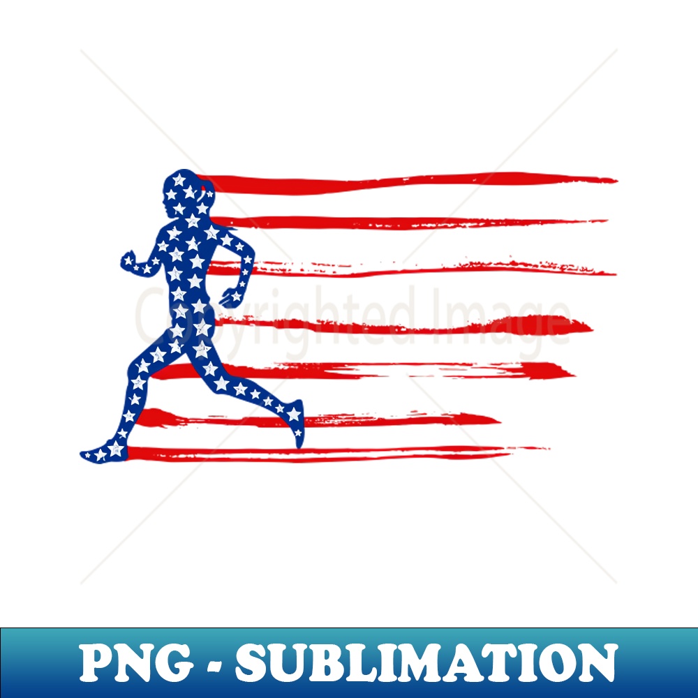 Running woman american flag - Aesthetic Sublimation Digital | Inspire ...