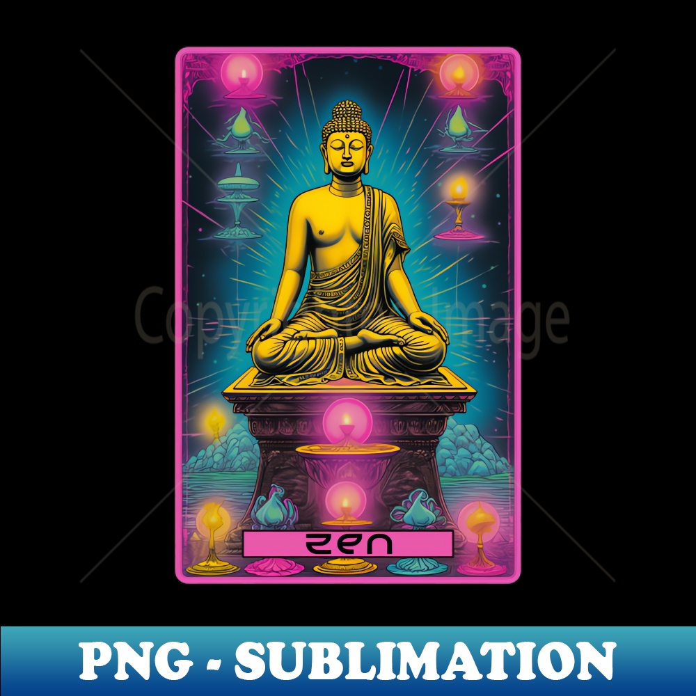 Zen Buddha Vaporwave Tarot Card Design Tee Enlightened Vibes | Inspire ...