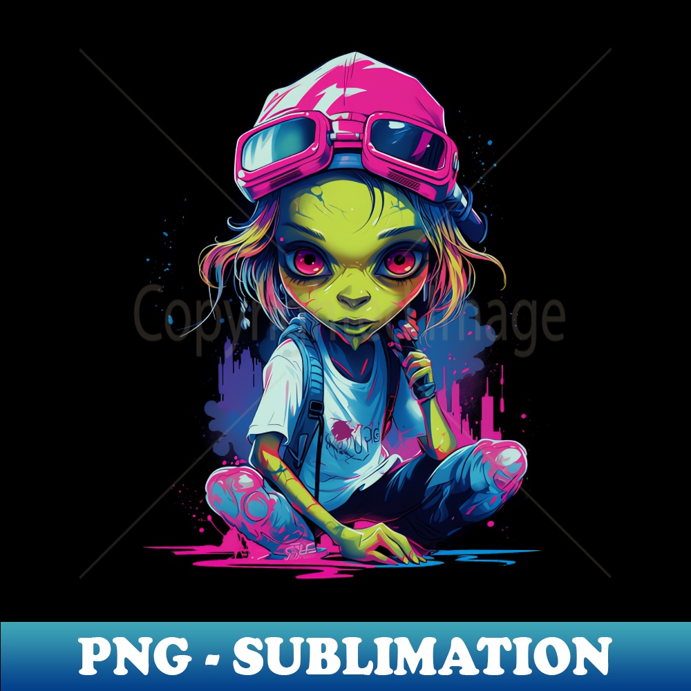 Cute Alien Graffiti Girl - Exclusive Sublimation Digital Fil | Inspire ...