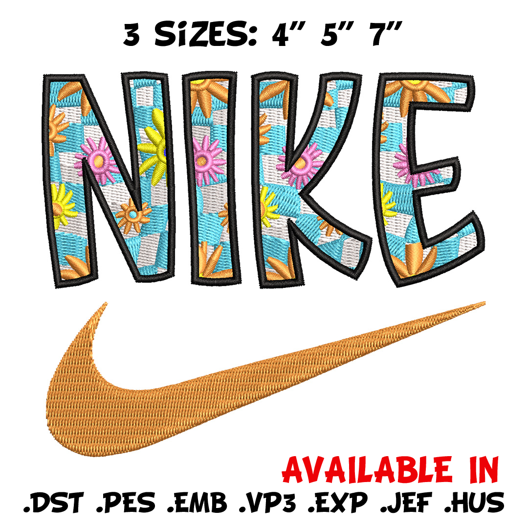 Nike flower embroidery design, Flower embroidery, Nike desig | Inspire ...