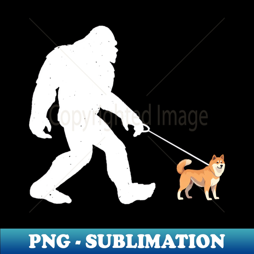 Bigfoot Walking Akita Dog Sasquatch - Artistic Sublimation D | Inspire ...