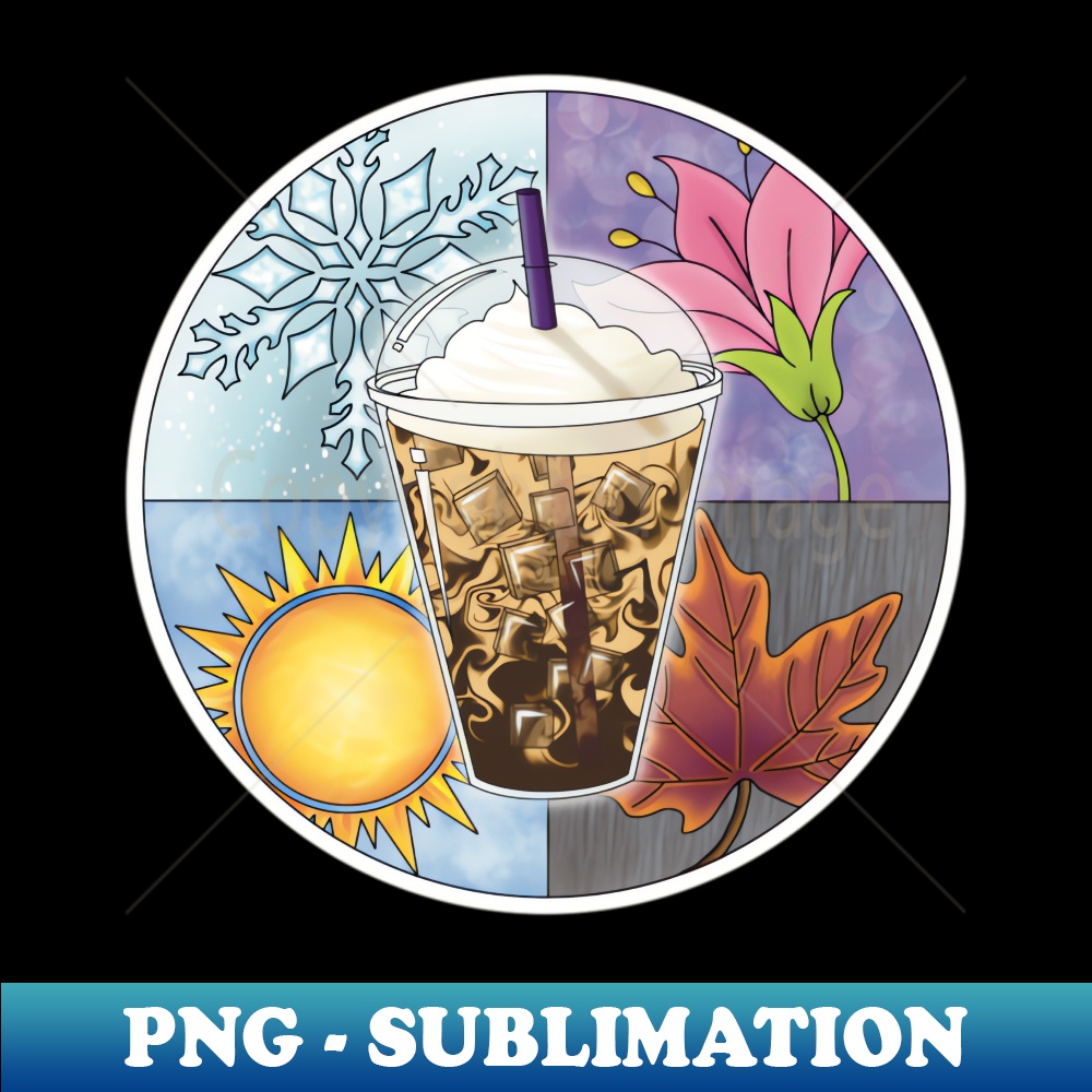Iced Coffee For All Seasons - Instant PNG Sublimation Downlo | Inspire ...