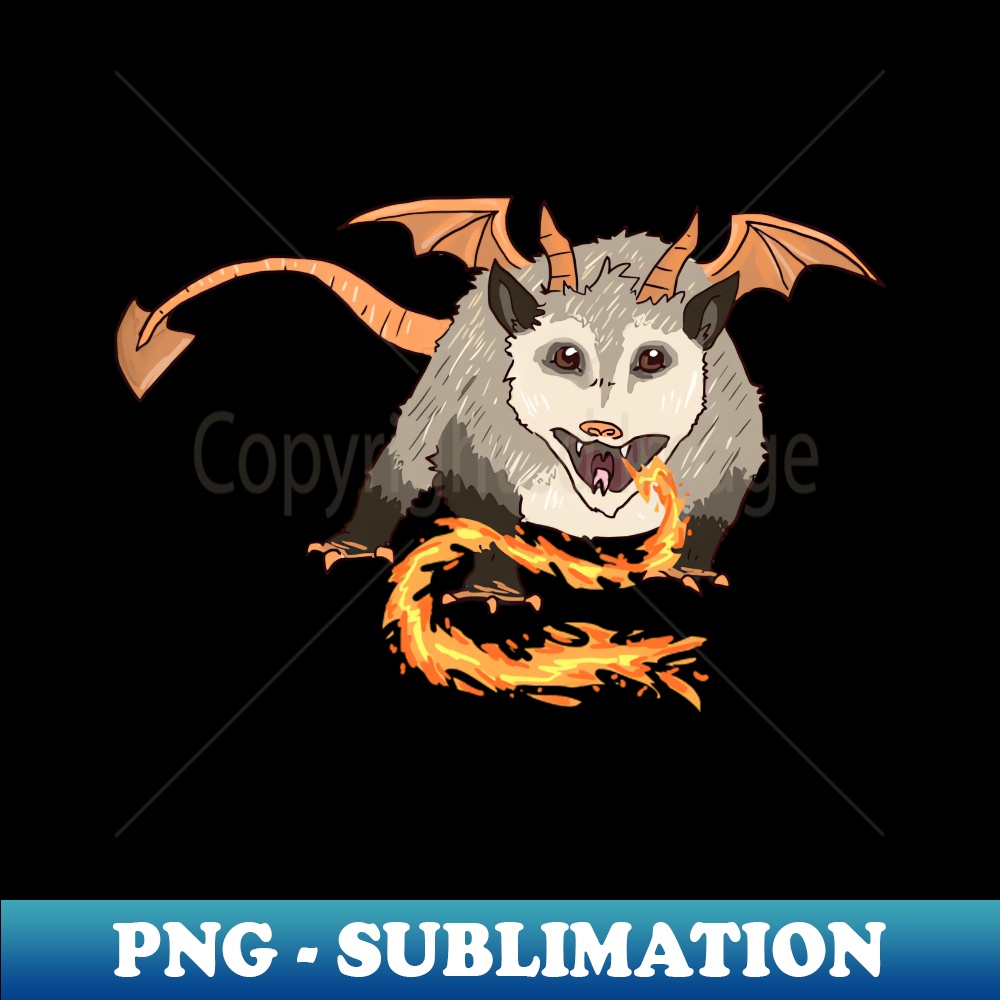 Fire Breathing Opossum - Retro PNG Sublimation Digital Downl - Inspire ...