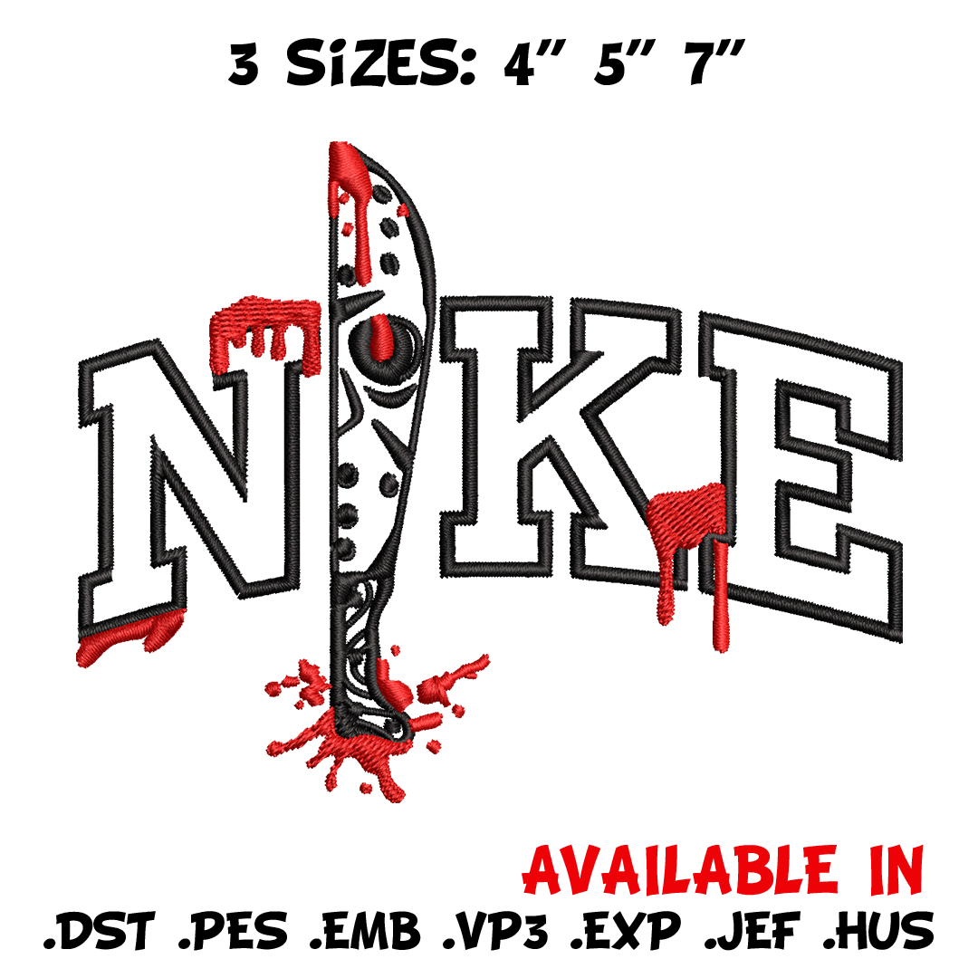 Nike Jason Voorhees Embroidery design, Horror Embroidery, ni | Inspire ...