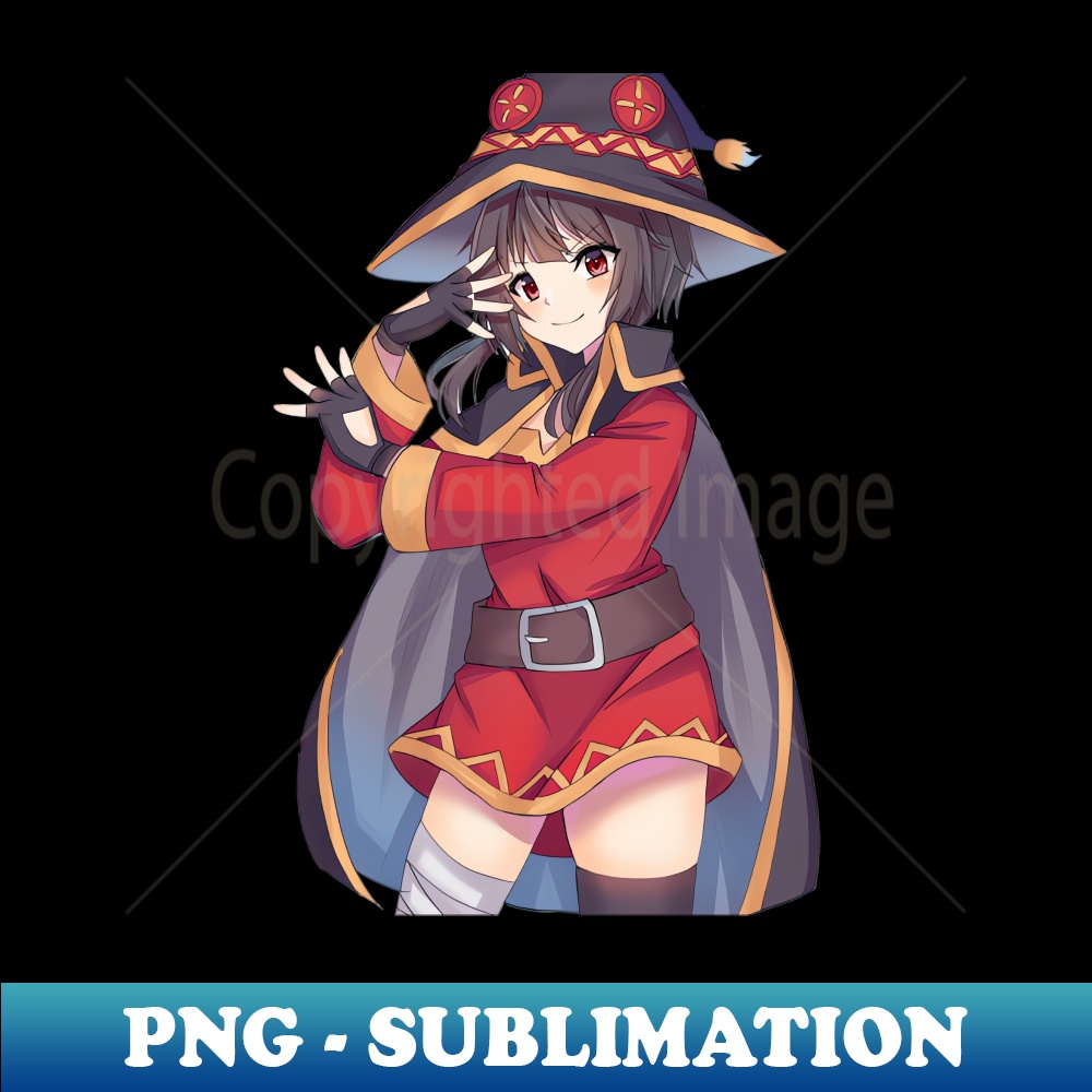 Cute Smiling Megumin Konosuba - Vintage Sublimation PNG Down | Inspire ...