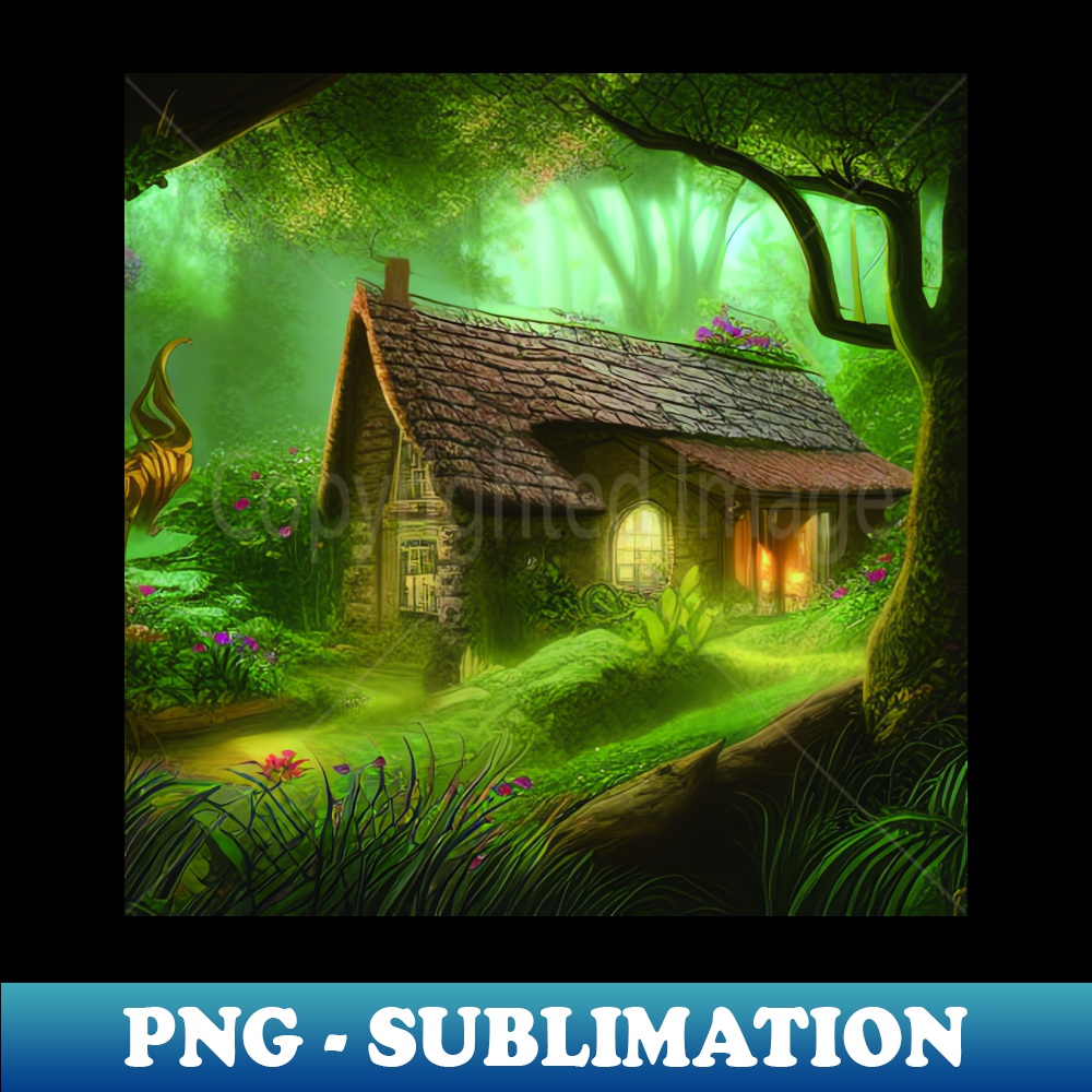 Fantasy House In a Greenery Scene Fantasy Cottagecore artwor | Inspire ...