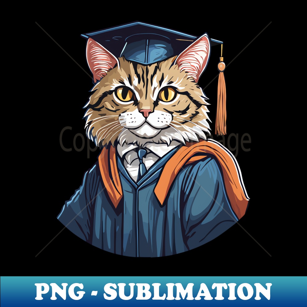 Graduation Cat in Cap and Gown - Premium Sublimation Digital | Inspire ...