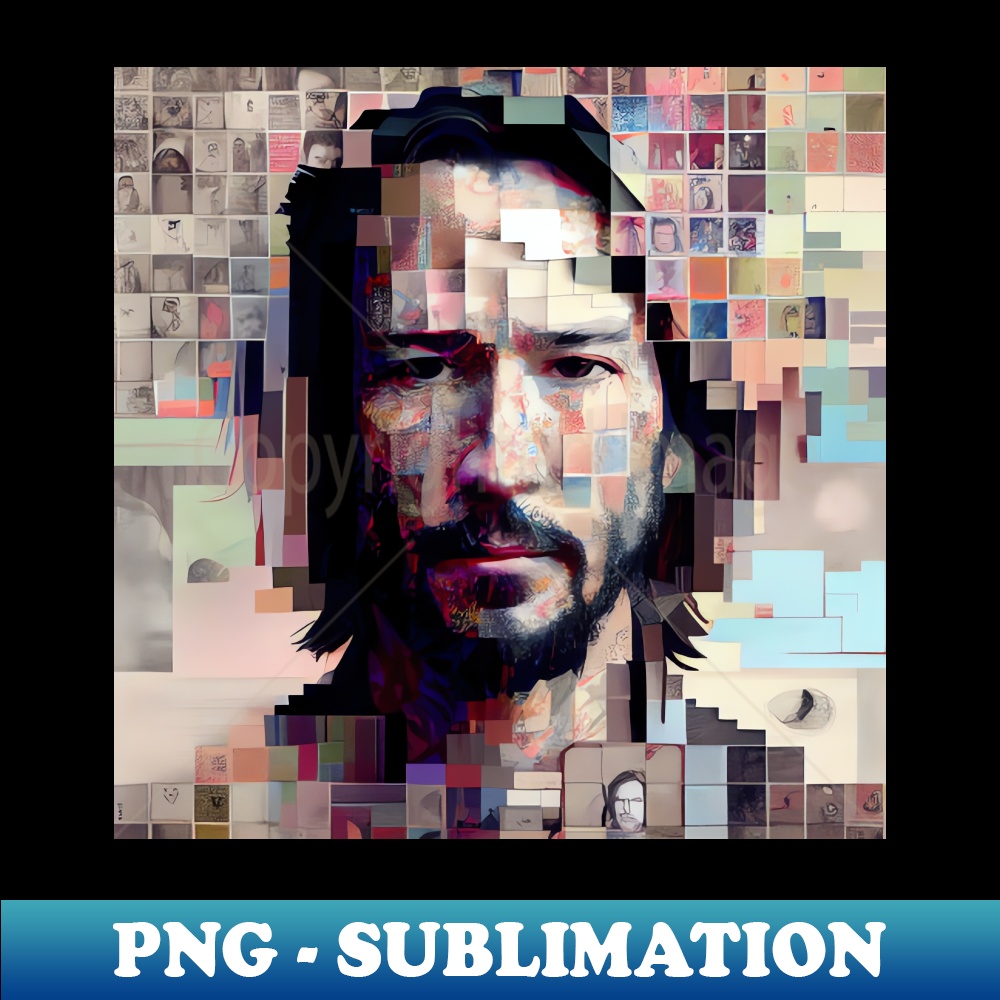 Keanu Reeves Collage Artwork - Aesthetic Sublimation Digital | Inspire ...