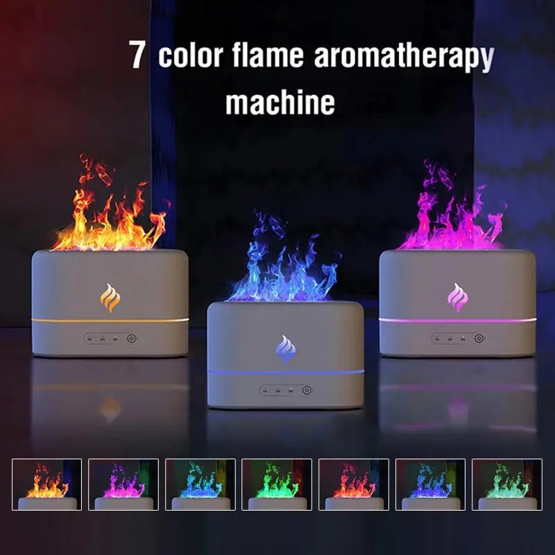 7 colors Flame Simulation Ultrasonic Humidifier with Aromath - Inspire ...