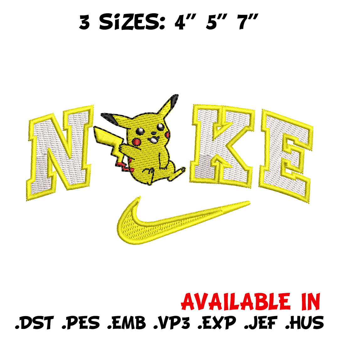 Nike pikachu embroidery design, Pokemon embroidery, Nike des | Inspire ...