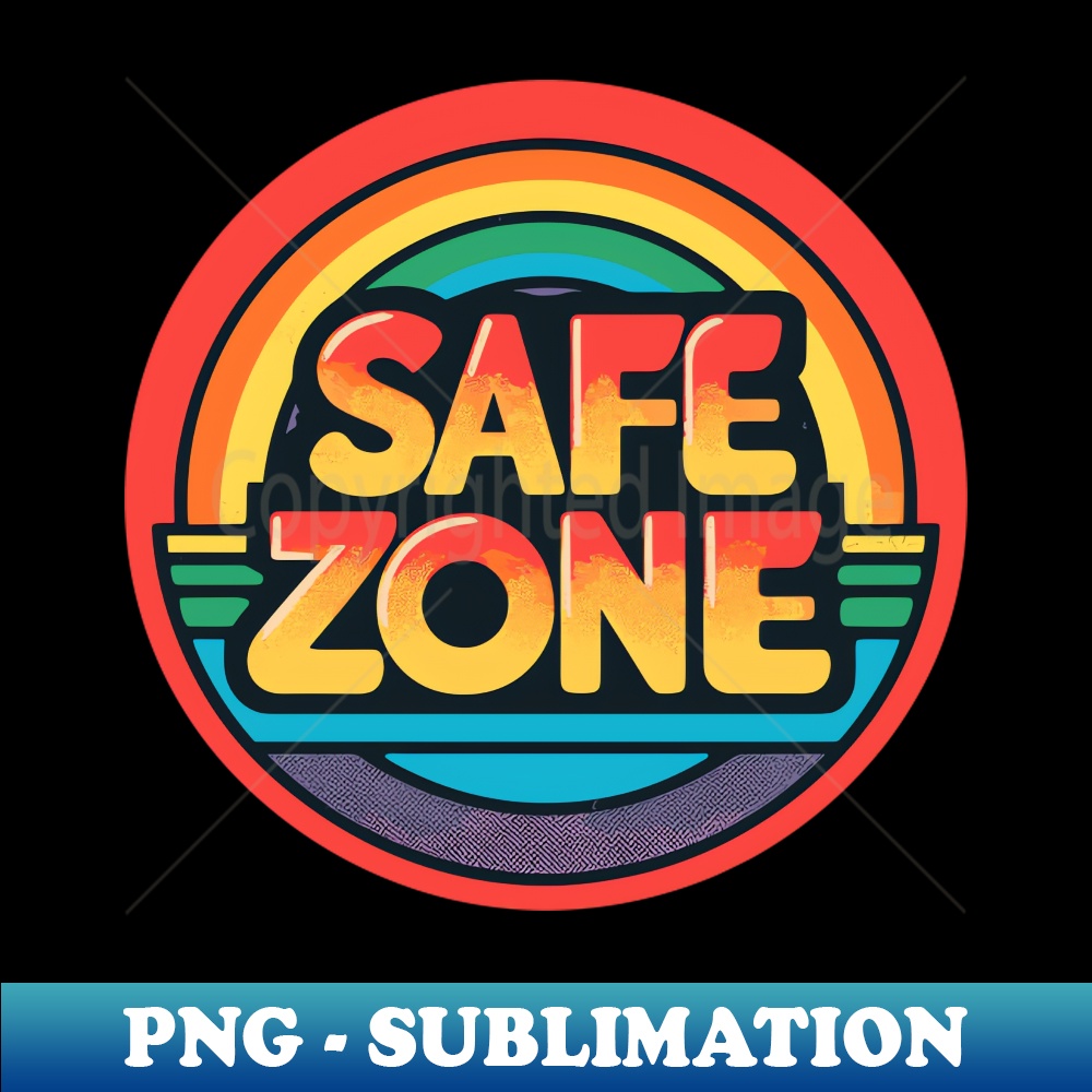 Retro LGBT Safe zone Sign Rainbow - Special Edition Sublimat | Inspire ...