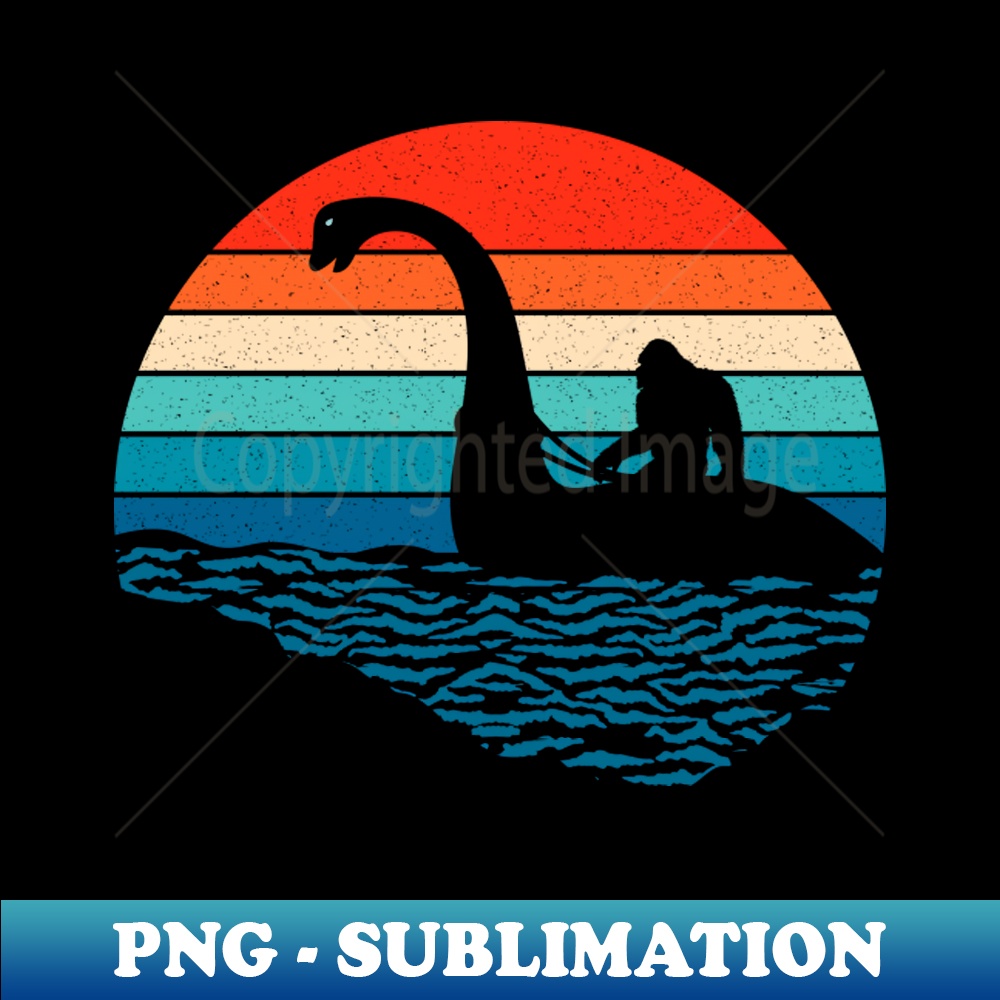Bigfoot Riding Loch Ness Monster - PNG Sublimation Digital D | Inspire ...