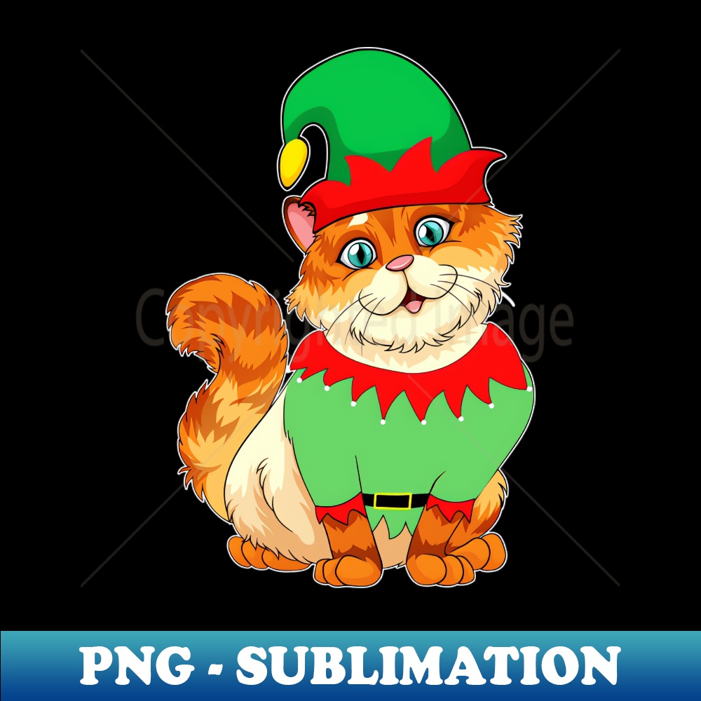 Cat In Elf Costume Christmas - Elegant Sublimation PNG Downl | Inspire ...