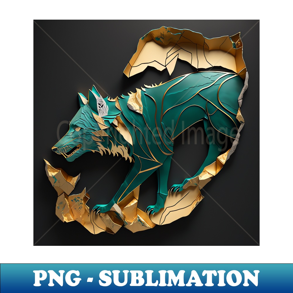 Kintsugi Jade Wolf A Symbol of Strength and Resilience - PNG | Inspire ...