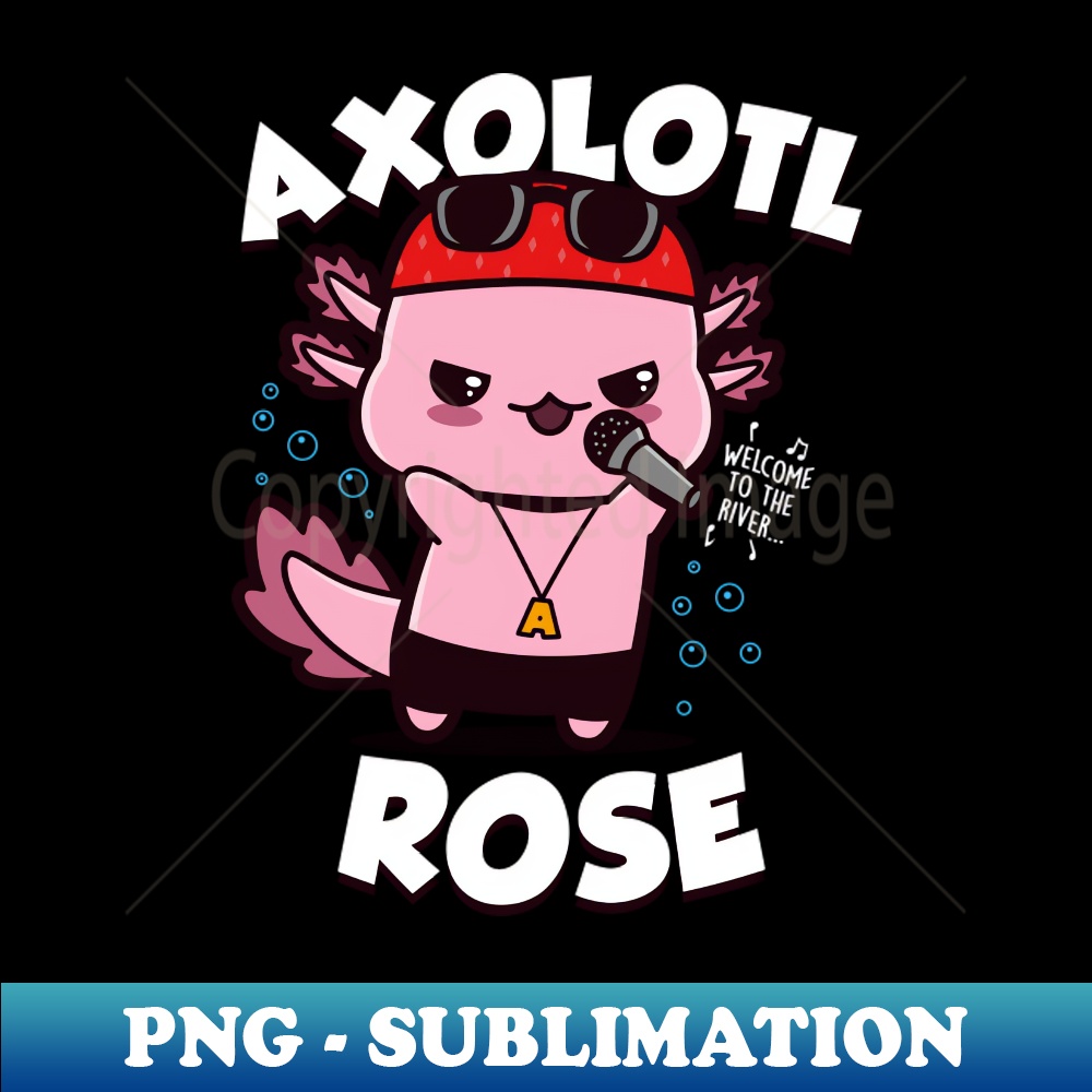 Axolotl Rose Cute Kawaii Rock And Roll Axolotl - Exclusive P | Inspire ...