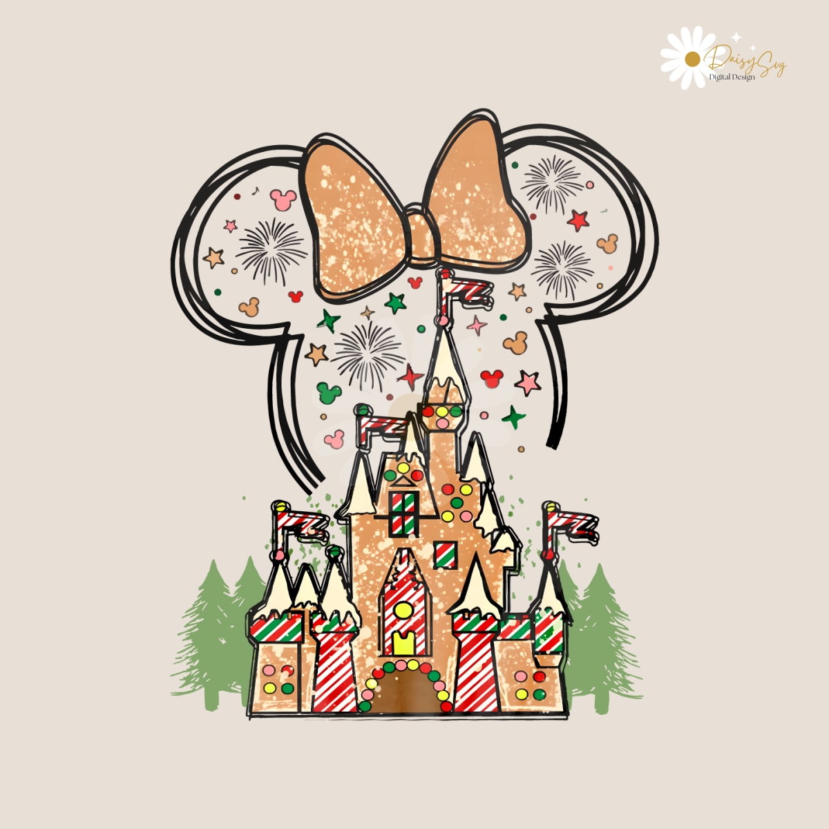 Vintage Disney Gingerbread Castle PNG Download Files - Inspire Uplift
