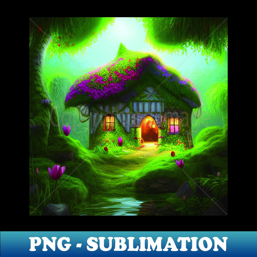 Fantasy Green House In a Greenery Scene Fantasy Cottagecore | Inspire ...