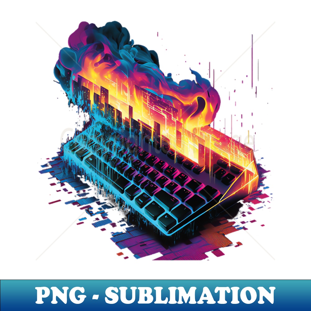 Gaming Keyboard On Fire - Modern Sublimation PNG File - Perf | Inspire ...