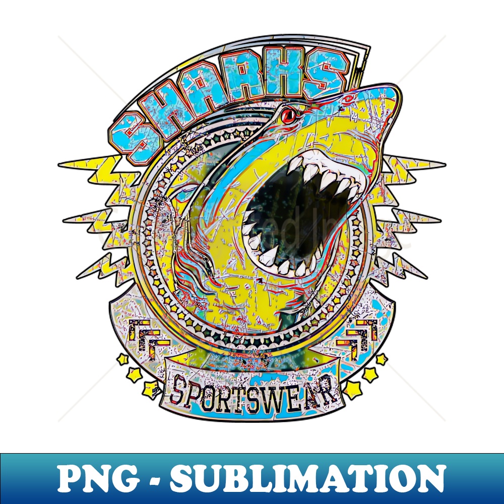 Sharks Sea - Trendy Sublimation Digital Download - Vibrant a | Inspire ...