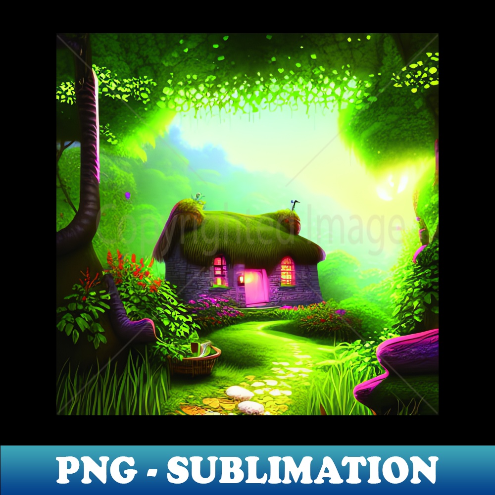 Fantasy House In a Greenery Scene Fantasy Cottagecore artwor - Inspire ...