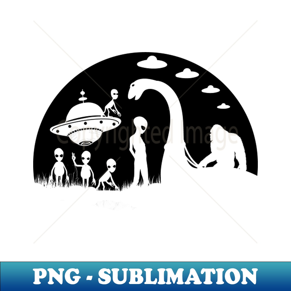 Bigfoot Riding Loch Ness Monster With Aliens - Digital Subli | Inspire ...